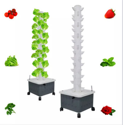 Soilless Plant DIY Hydroponic 45 Nursery Pots Stackable 15 Layer Vertical Garden Tower Growing System for Greenhouse