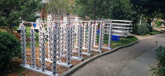 Greenhouse Hydroponics Towers 7 Layers 112 Plant Sites Outdoor &Indoor NFT Vertical Growing System Aeroponics Kit