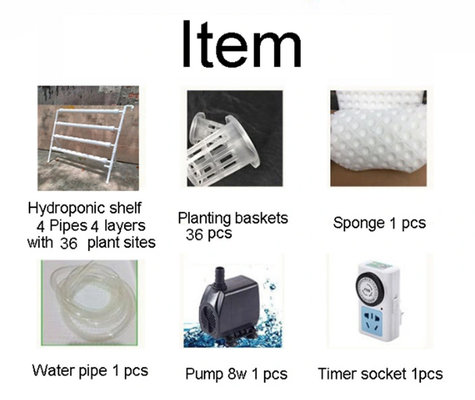 Indoor Home Garden 4 Layers 36 Holes Small Complete Hydroponics Growing System Kit for Lettuce Vegetables