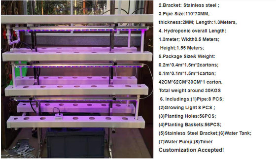 Indoor Customizable Multi-Layer NFT Square Channel Led Grow Light Hydroponic Growing System to Grow Lettuce Strawberry