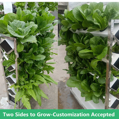 4 Layer 48 Holes NFT Garden Hydroponics Square Channel Kit Two Sides to Grow System Home Vertical Planter for Lettuce