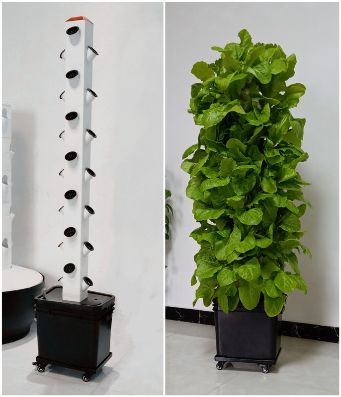 Home Garden Indoor Stackable 7 Layers 28 Plant Sites Hydroponics Growing Systems Kit Aeroponic Tower