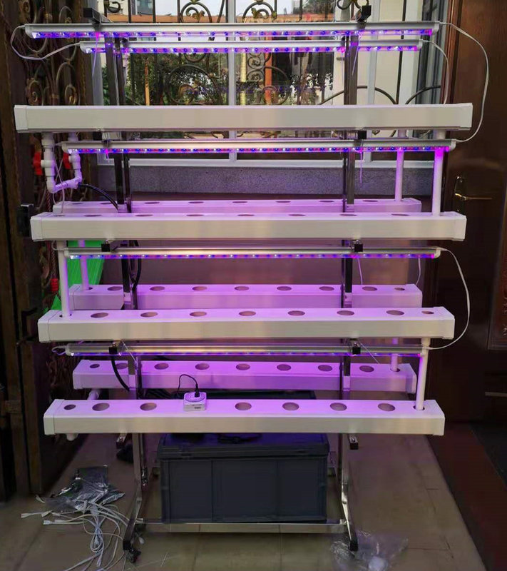 Indoor Customizable Multi-Layer NFT Square Channel Led Grow Light Hydroponic Growing System to Grow Lettuce Strawberry