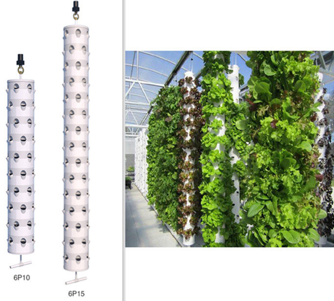 Greenhouse Vertical Farming 15 Layers 90 Holes Hydroponics Growing System Motorized Rotating Aeroponic Tower