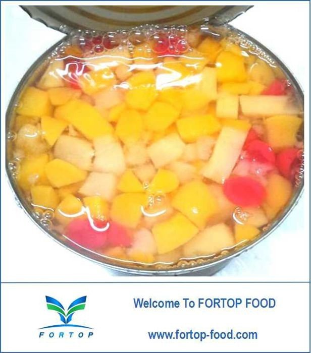 Factory Price Premium New Crop Canned Fruits Cocktail in Light Syrup (Peach/Pear/Pineapple/Cherry/Grape)