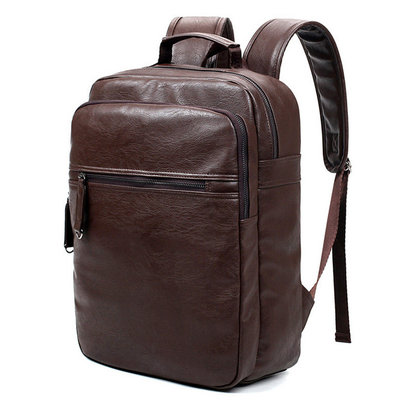 China Preppy Style Leather School Backpack Bag For College Simple Design Men Casual Daypacks mochila male New supplier