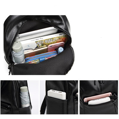 2017 Design PU Leather Women Backpacks For Teenage Girls School Bags Black Summer Vintage Backpack Mochilas Mujer supplier