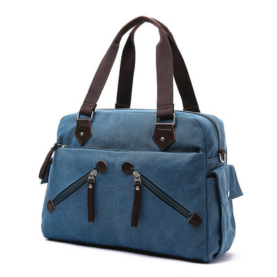 New Fashion Casual Tote Crossbody Handbags Canvas Bag Men and Women Shoulder Bag with zippers supplier