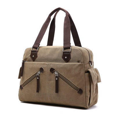 New Fashion Casual Tote Crossbody Handbags Canvas Bag Men and Women Shoulder Bag with zippers supplier