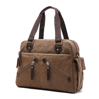 New Fashion Casual Tote Crossbody Handbags Canvas Bag Men and Women Shoulder Bag with zippers supplier