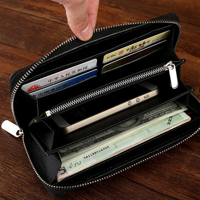 New Arrival Men Wallets Long Genuine PU Leather Brand Big Capacity Purse Man Day Clutches Bag supplier