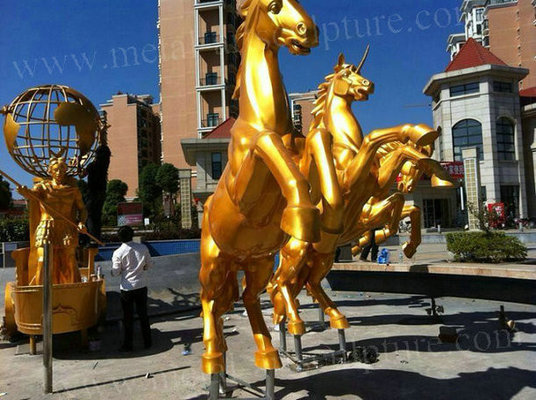 青銅色の連続した馬の彫刻、カスタマイズされた塗られたブロンズ彫刻