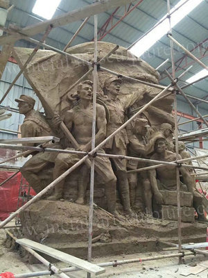 青銅色色の壁の救助の彫刻の巨大な兵士の壁の芸術の装飾