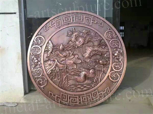 オフィスの壁の装飾のハンドメイドの芸術の彫刻の真鍮の救助の芸術の花の彫像