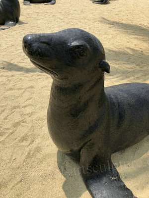 海岸の装飾のアシカの彫像、ハンドメイドのガラス繊維の屋外の彫像