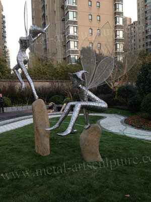 庭が彫像を飾る抽象画家のエルフは大きい金属の芸術の彫刻をカスタマイズしました
