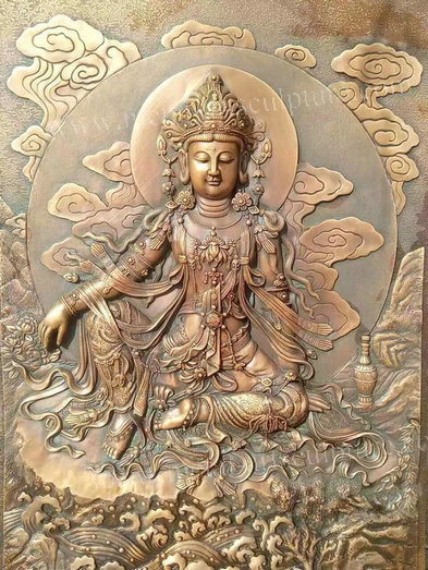 寺院の壁の装飾のための仏の巨大で厳粛な青銅色の彫像/仏の大きい彫像