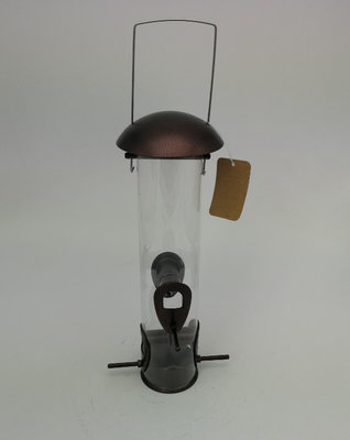 PC clear tube good quality 4 feed port metal wild seed bird feeder