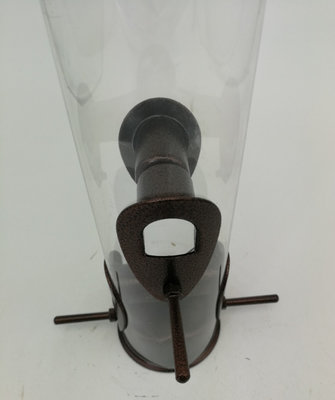 PC clear tube good quality 4 feed port metal wild seed bird feeder