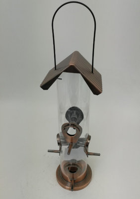 Shining Plastic Bird Feeder Copper ABS 6 Perch Feed Port For All Seeds