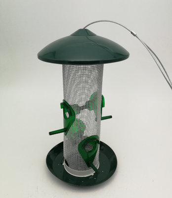 Metal 4 Feeding Port Bird Nut Feeder 16 X 16 X 29 Cm Size Easy Open And Easy Watch