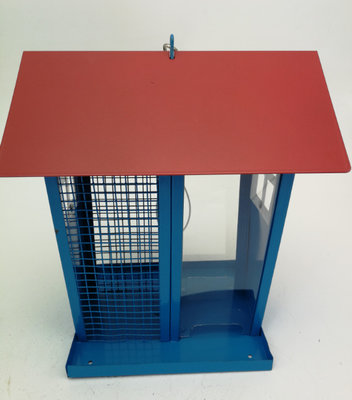 House shape suet and seed hanging red roof 650g bird feeder