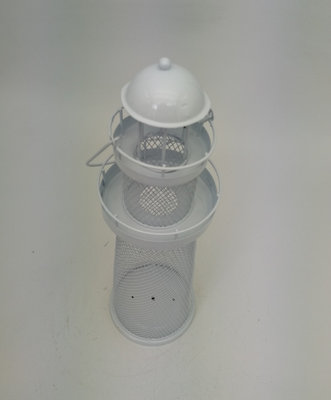 Pigeon Proof Bird Feeder  Light House White 3 Layer With Simple Design