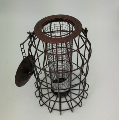 500g Hanging Feeder Metal Wire Cage / Anti Squirrel Bird Feeder Plastic Material
