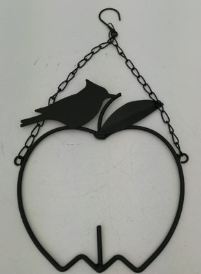 Iron wire simple fruit bird feeder hanging garden apple shape