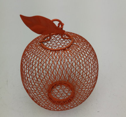 Fruit shape metal mesh with leaves bird feeder for nuts powder coated finish ECO friendly