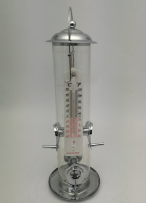 Chromeplated  metal lid and bottom with PC clear tube plus thermometer