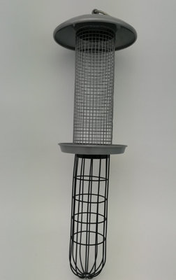 Hanging silver nuts and fatball 1kg capacity bird feeder easy feeding