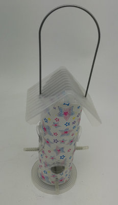 Seed Squirrel Buster Bird Feeder Plastic Roof Water Transfer Printing 4 Feeding Port