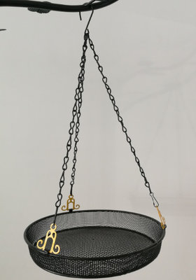 Iron Mesh Tray Wild Bird Feeders 3 Metal Chain Hanging With 315g Weight