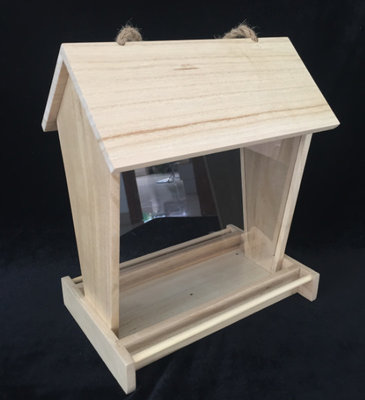 28 X 18 X 32cm Wooden Bird Feeders 752g Weight With 2 Clear PC Easy Cleaning