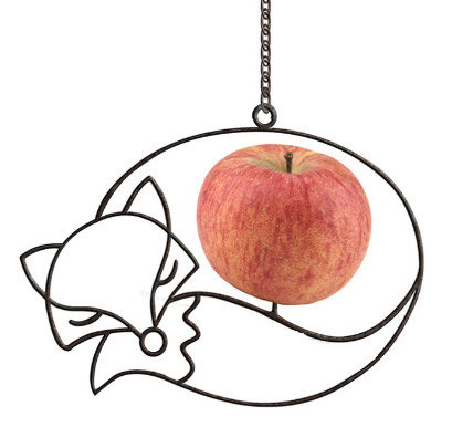 Sleeping Fox Wild Bird Feeders Iron Wire Simple Fruit Bird Feeder Hanging