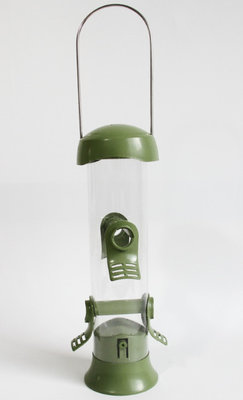 Unique Design Plastic Bird Feeders Pc Tube SS Handle 11.5 X 11.5 X 31.5cm Size