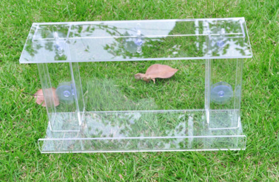 Waterproof Acrylic Bird Feeder Clear Easy Clean And Monitor From Inside