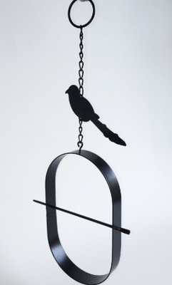 Black Powder Coated Wild Bird Feeders Fruit And Bird Food Feeder Metal Chain Hanging