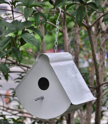 Fanshawe Metal Wild Bird Feeders Stainless Cable Hanging Silver And White