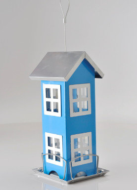 Customized Color Metal Bird Feeders Powder Coated Finishing 12 X 12 X 26 Cm Size