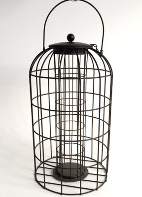 6 Fatball Black Metal Wire Cage Squirrel Proof Iron Tube For Hanging Feeder