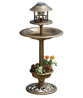 Cast Iron Bird Feeding Station Copper Water Tray And Seed Feeding Good Looking