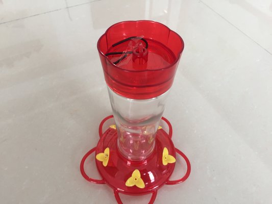Beautiful glass hummingbird Feeders Hanger Powder Coated For Birds 12.5*12.5*29cm