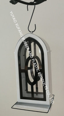 White And Black Classic Metal Bird Feeders 800g Capacity Easy Operate