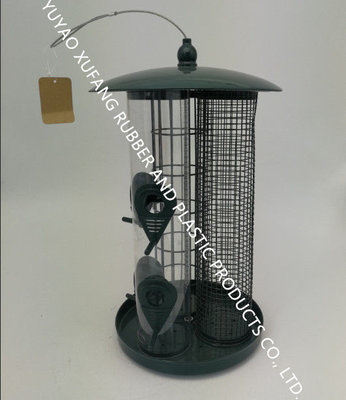 Powder Coated Wild Bird Feeders , Hanging Bird Food Feeder， Metal Bird Feeder