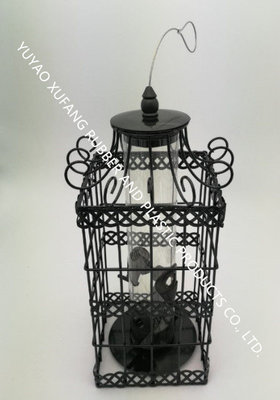Multi-function bird feeder，4 Feeding Port Squirrel Proof Bird Feeder Stainless Cable Hanging PC Tube