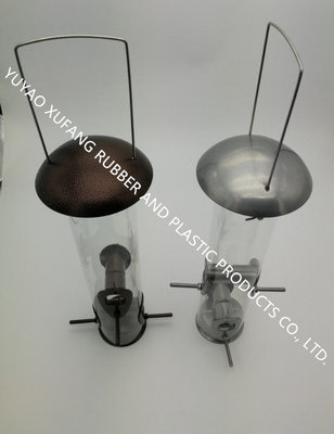 4 Feed Port Metal Wild Squirrel Resistant Bird Feeders Powder Coated 13.5*13.5*32.5cm Size