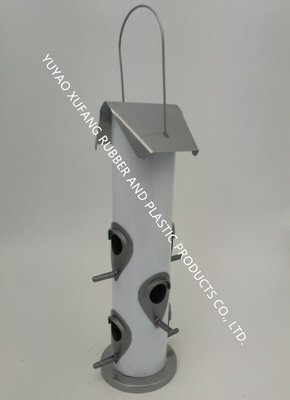White Wild Bird Feeders 6 Feeding Port Hanging For Garden