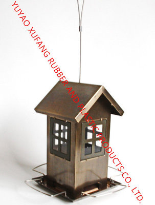 Vintage feeder ，Antique Copper Plated Metal Bird Feeders Easy Clean With 500g Seeds Capacity